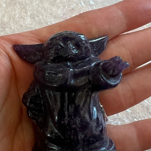Art | Purple Mica Baby Yoda Grogu Crystal Carving A Grade | Poshmark